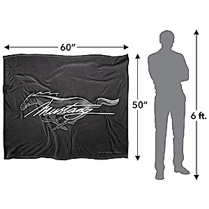 Ford Mustang Blanket, 50"x60", Mustang Logo Silky Touch Sherpa Back Super Soft Throw Blanket