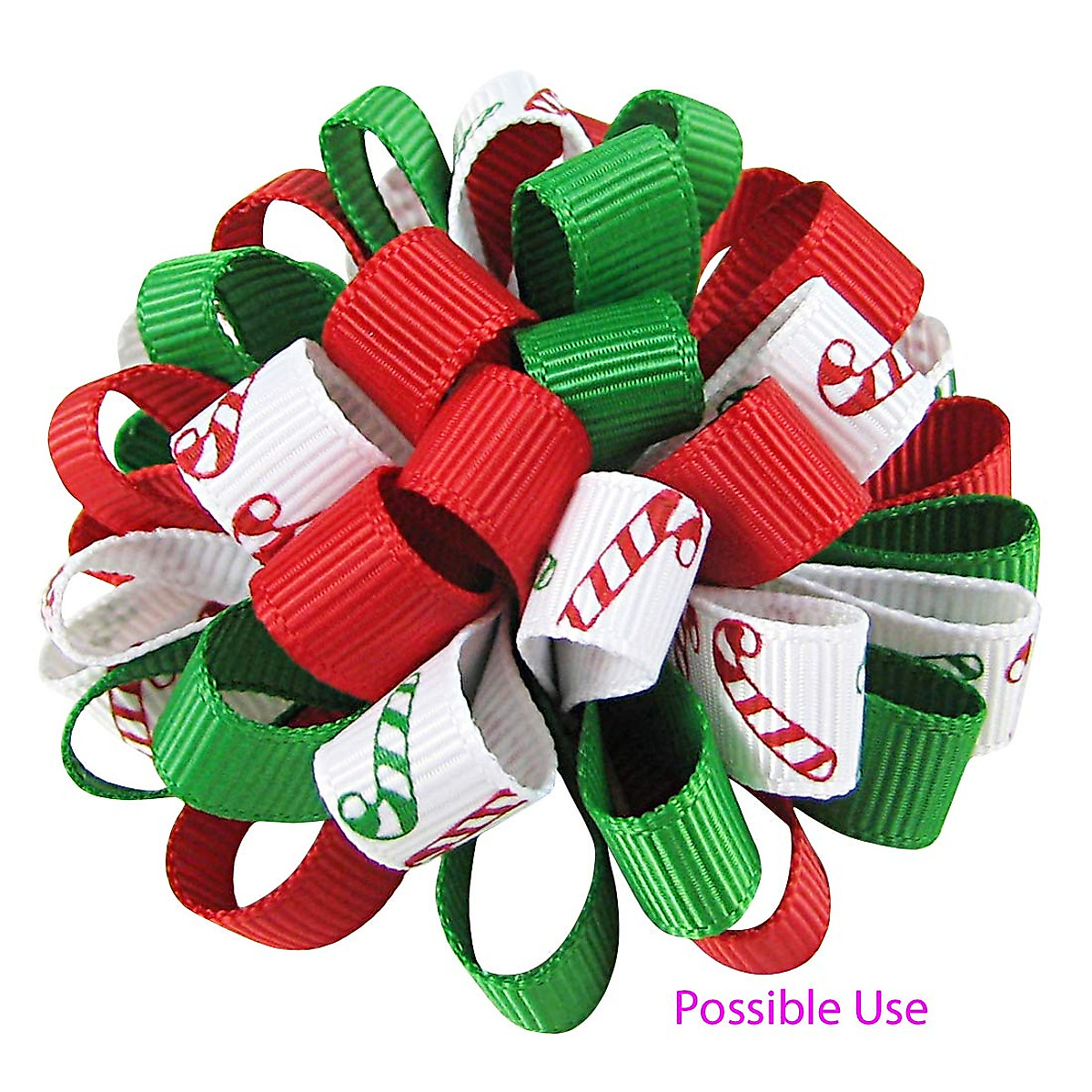 Holiday Christmas Grosgrain Ribbon Set for Gift Package Wrapping, Hair Bow Clip Accessory Making, Crafting, Decoration (60yd(12x5yd) 3/8" Grosgrain Ribbon-Xmas)