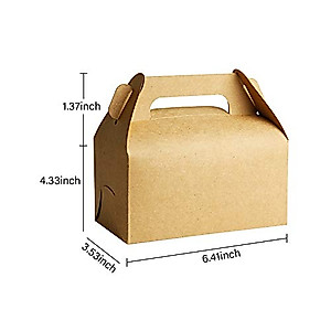 Lorpect Treat Boxes 30 Pack Brown Kraft Paper Gable Gift Boxes - Goodies Favor Box for Kids' Birthday Party, Wedding, Baby Shower (big, yellow)