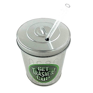BARCONIC Metal Trash Can Novelty Cup - 30 ounce