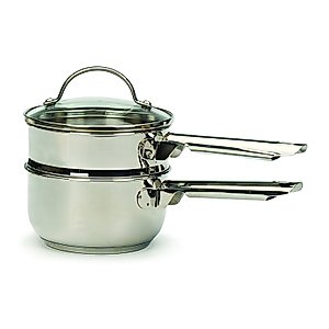 RSVP International 1-quart Induction Double Boiler, 2 Cups, Multi Color