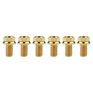 Yaruijia Titanium Bolt M8x15 20 25 30 35 40 45 50 55 60 65mm Small Flange Hex Head Screws for Motorcycles Parts Pitch 1.25mm Pack of 6 (M8x15mm, Gold)