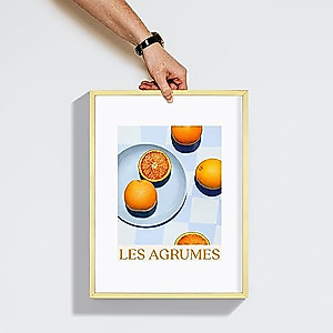 ccdcc 12x16 Aluminum Picture Frame Set of 2, Displays 8.5x11 Picture with Mat or 12 x16 Poster without Mat, Metal Wall Gallery Photo Frame - Gold