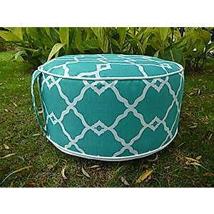 Inflatable Ottoman footrest Stool with Portable air Pump and Storage Bag or Pouch Used for Outdoor or Indoor Travel Portable Camping Backyard Patio Garden Home Yoga footrest Stool (Turquoise)