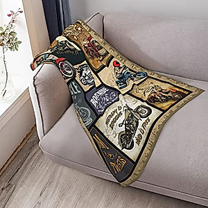 Motorcycle Gifts for Men and Women Throw Blanket for Couch Sofa Bed Plush Throw Fleece Blanket Soft Cozy Bedding for Kids and Adults Bedroom 50x40 Inch