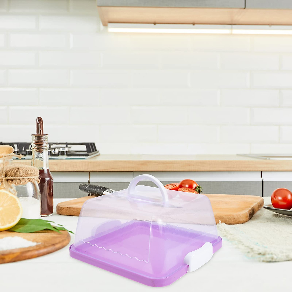 LIFKOME Portable Cake Carrier Handle Cake Container Holder Lid Cake Stand Transport Storage