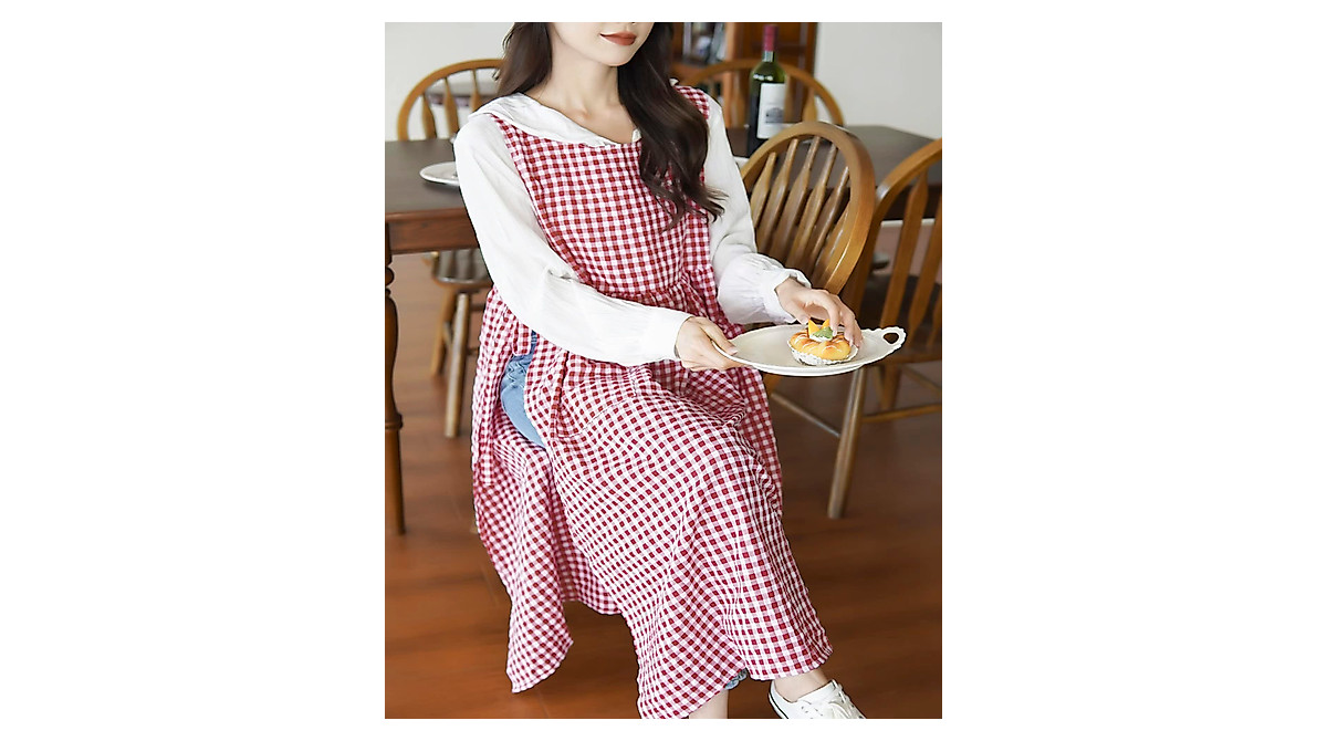 TALIBSA Plaid Apron Dress - Stylish & Functional