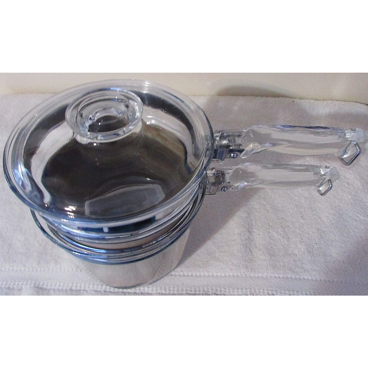 Flameware Pyrex Large 1 1/2 Quart 3 Piece Double Boiler