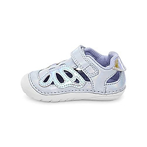 Stride rite Girls SM Posie Sandal, Iridescent, 4 Toddler