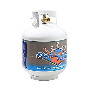 Flame King YSN-201 20-Pound Steel Propane Tank Cylinder with Type 1 OPD Valve, White
