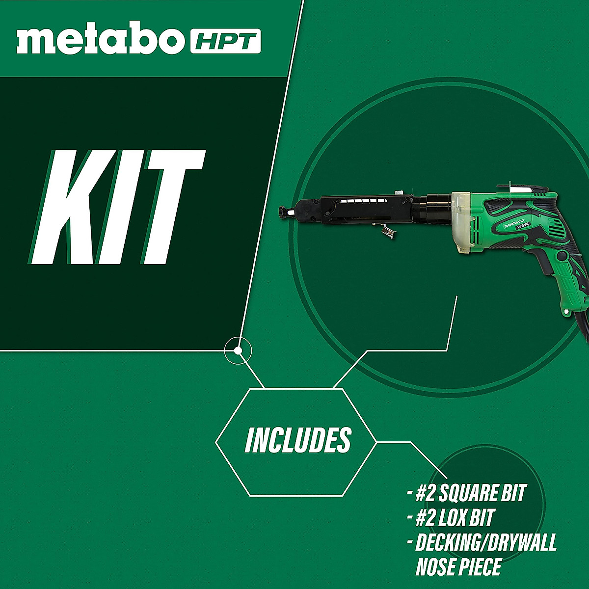 Metabo HPT SuperDrive Collated Screwdriver | 20" Extension | 5/8" to 3" Screws | Ideal For Decking Installations | Drywall | Sub-Floor | Metal Framing | W6VB3SD2
