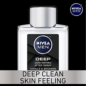Nivea Men Deep Skin Care Collection, Men's Body Wash, Shave Gel, After Shave, and Beard & Face Wash, 4 Piece Gift Set