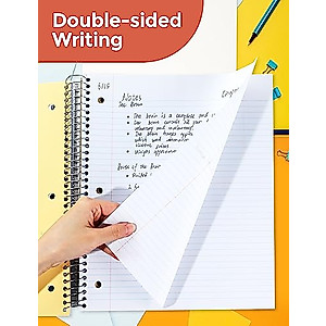 SUNEE Color Will Vary 5 Subject Notebook College Ruled - 200 Sheets, 8.5"x11", 4 Pocket Dividers, 3-Hole Punched Paper