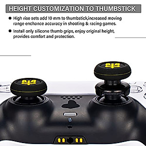 Playrealm FPS Thumbstick Extender & Printing Rubber Silicone Grip Cover 2 Sets for PS5 Dualsenese & PS4 Controller (SAS Who Dares Wins)
