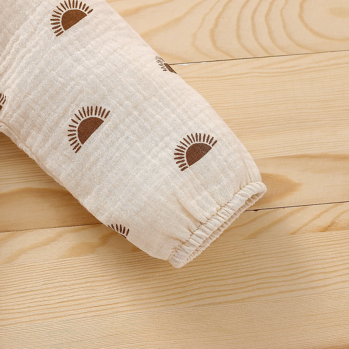 Kupretty Newborn Infant Baby Boy Cotton Linen Button Sun Print Romper Bodysuit One Piece Jumpsuit Playsuits Fall Outfits (Linen Beige, 0-3 Months)