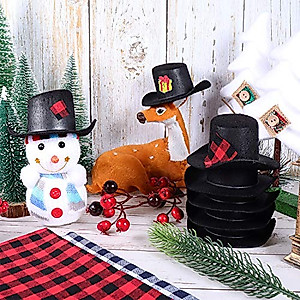 Skylety 8 Pieces Felt Top Hats Black Mini Top Hats Christmas Party Decoration for Your Snowman, Doll, or Other Craft Project