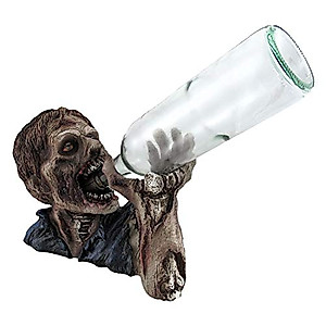 DWK Elixir of the Undead Zombie Wine and Beverage Bottle Holder Display Rack for Halloween Home Decor and Kitchen, 12-inch