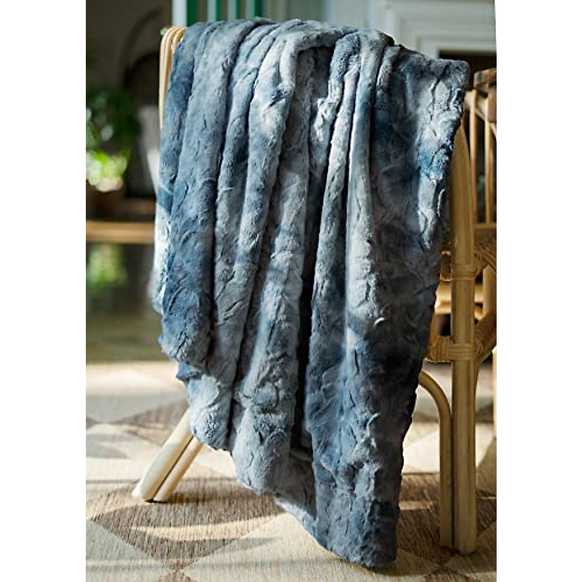 WOLF CREEK BLANKET Double Soft Comfort Blanket Large Arctic Frost Super Soft Cozy Double Sided Warm Throw for Couch or Bed. Thick Two Sided Fuzzy Plush and Minky. 65x50