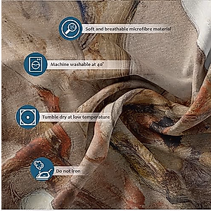 HOBBOY Beige Bedding Sets 3 Pieces Lightweight Duvet Quilt Cover with Zipper Ties 2 Pillow Shams Egon Schiele Self Portrait Duvet Cover Sets Twin