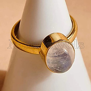 Dainty Moonstone Ring, Rainbow Moonstone Gemstone Ring, Handmade Silver Ring, Rainbow Moonstone Ring, Sterling Silver, Statement Ring, Bohemian Ring, Mother’s Day Gift, Gift For Girls