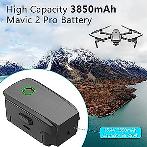 MVMOD Mavic 2 Pro Battery, 3850mAh 15.4V Intelligent Battery for DJI Mavic 2 Zoom/ 2 Pro Drone, 30Mins Max Flight Time