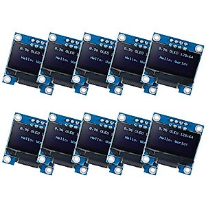 UMLIFE 10PCS 0.96" OLED Module 12864 128x64 OLED Display SSD1306 Driver I2C IIC Serial Self-Luminous Display Board Compatible with Arduino Raspberry PI (10PCS, Blue)