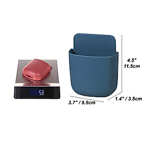 kulusion 3 Pcs Remote Control Holder, Wall Mount Pen Holder Hole-Free Self Adhesive Phone Charging Organizer Pencil Storage Containers for Home Office School Supply Orgaizer ​(Blue