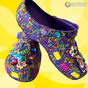 SHUTTERZ (BLACK 14 Pack Colored Charms, Compatible with Classic Crocs, Functional Charms for Girls, Boys, Kids, Teens, Men, Women