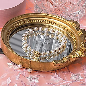 Cowlyn Pearl Bracelet Chain Link Baroque Culture Bossimi 14K Gold Filled Adjustable Fashion Valentine Charm Dainty Handmade Jewelry for Women Wife Girls Mother（with Gift Box）