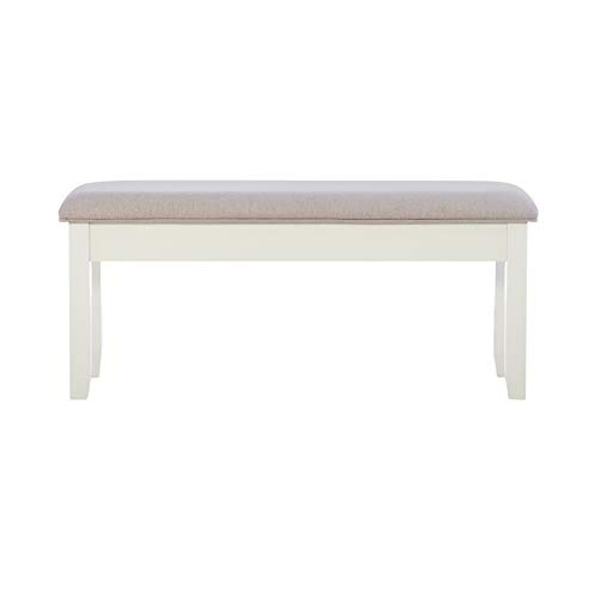 Powell Furniture Linon Jane Wood Dining Bench in Smokey White and Gray