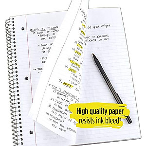 Five Star Spiral Notebook, 5 Subject, College Ruled Paper, 200 Sheets, 11" x 8-1/2", Color Selected For You, 1 Count (06112)