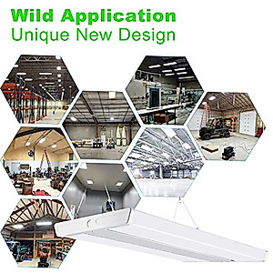 bulbeats 4 Pack LED High Bay Shop Light, 4FT 265W Large Area Illumination[1060W HPS Eqv.] 5000K Daylight Linear Hanging Light for Shop Garage, Energy Saving Upto 10000KW*4/5Yrs(5Hrs/Day)