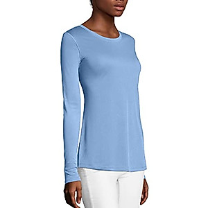 Hanes womens Sport Cool Dri Performance Long Sleeve T-shirt T Shirt, Light Blue, X-Large US