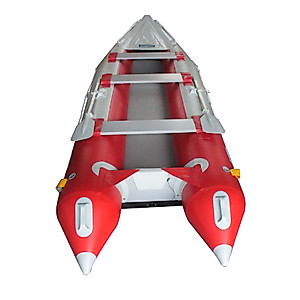 BRIS 14.1 FT Inflatable Kayak Fishing Tender Inflatable Poonton Boat with Air Floor