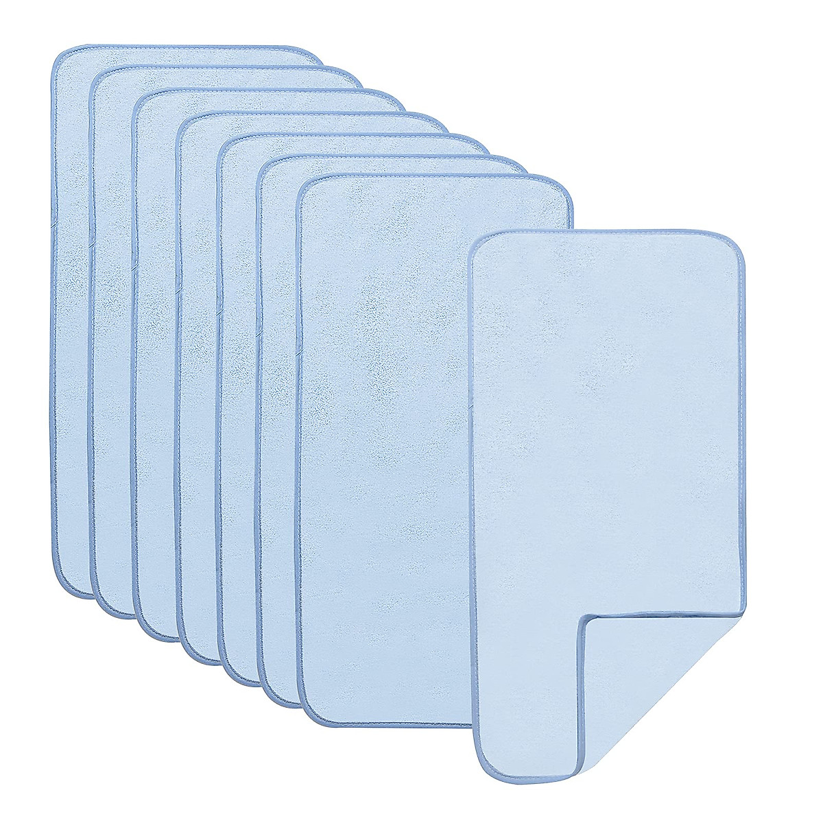 Kyapoo Burp Cloths 8 Pack Large 22" by 10.8" Microfiber Coral Fleece Extra Absorbent and Soft for Newborns, Infants and Toddlers-Blue