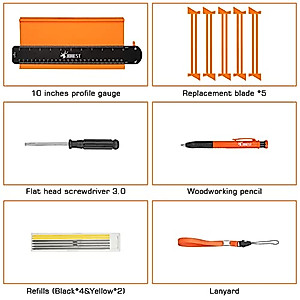 JOREST Contour Gauge Profile Tool 10 Inch With Lock, Gift For Father Men Carpenter Grandpa, Outline Duplicator For Irregular Shape, Template Tool For Woodworking/DIY/Tile Laying/Flooring/Carpet