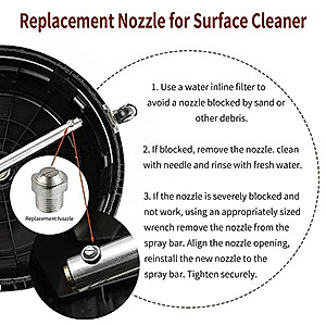 Pressure Washer Surface Cleaner, TAOZIM 16" Power Washer Surface Cleaner for Pressure Washer w/ 3 Wheels 1/4" Quick Connector 2 Extension Wands 2 Replace Nozzle Pressure Washer Attachments, 3600 PSI