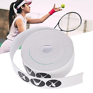 Racket Head Tape, Racket Head Guard Sticker Tennis Racket Accessories Easy to Use 5m/16.4ft for Tennis Player for Outdoor(White)