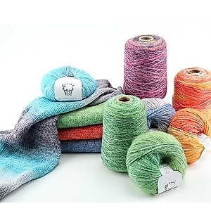 Yarn for Crocheting,1PC Soft Yarn Gradient Colorful Yarn for Knitting Blended Crochet Yarn for Crocheting Sweater,Gloves,Scarf,Yarn DIY Toys (Emerald Green)