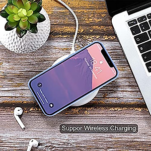 MZELQ Compatible with iPhone 13 Pro (6.1 inch) Case, Card Holder Camera Protection Cover for iPhone 13 Pro + Screen Protector, Card Slot Designed for iPhone 13 Pro Phone Case -Purple