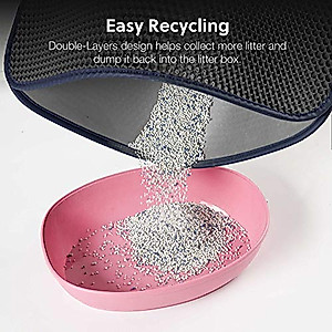 WePet Cat Litter Mat, Kitty Litter Trapping Mat, Honeycomb Double Layer Mats, No Phthalate, Urine Waterproof, Easy Clean, Scatter Control, Catcher Litter Tray Box Rug Carpet