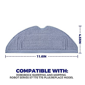 6 PCS Vacuum Mop Replacement Pads for Roborock S7 S7+ T7 T7S T7 Plus S7 MaxV Plus S8 Pro Ultra G20 Reusable Hard Floor Cloth Microfiber Soft Pad Expert Wet Replacement
