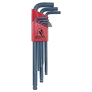 Bondhus 10999 Set of 9 Balldriver L-wrenches, ProGuard Finish, sizes 1.5-10mm