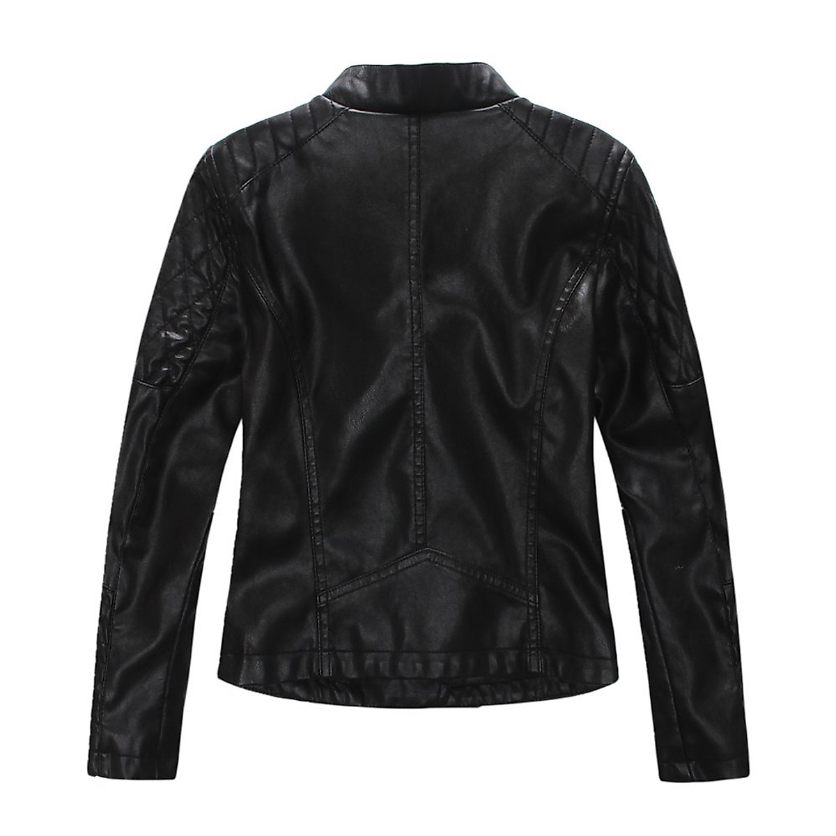 LJYH Girls Faux Leather Quilted Motorcycle Jackets Kids Spring Biker Coats Black 3/4yrs