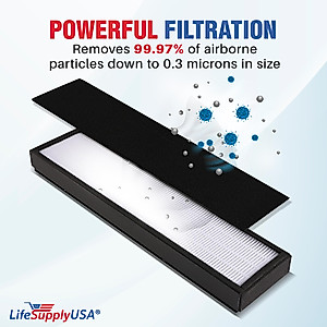 LifeSupplyUSA True HEPA Replacement Compatible with GermGuardian FLT5000/FLT5111 AC5000 Series Air Cleaners, Filter C
