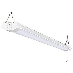hykolity 4FT 120W LED Shop Light Linkable, 13000lm(400w Equivalent), 5000K Utility Shop Lights for Garages, Workshops, Basements, Hanging or FlushMount, with Power Cord and Pull Chain, ETL
