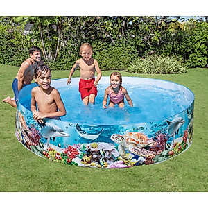Intex 58472EP SnapSet Kiddie 8 x 8 Foot Instant Backyard Swimming Pool for Kids 3 Years Old and Up with Repair Patch, Deep Sea Blue (2 Pack)