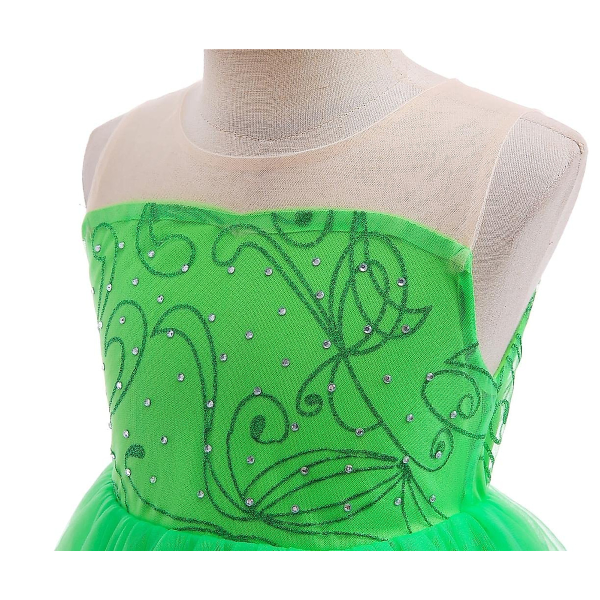 Dressy Daisy Green Fancy Fairy Costume with Butterfly Wings for Toddler Girls Halloween Birthday Party Dress Up Size 4T to 5T