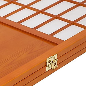 Magshion 3-Panels Room Dividers and Folding Privacy Screens 6.5ft High Oriental Small Grids Folding Screen Room Divider Separating Wall Freestanding Shoji Screen for Home Office