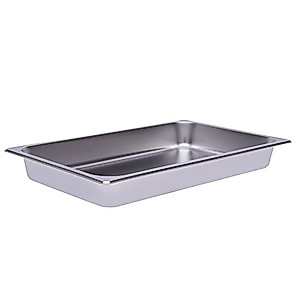 NG NOPTEG Full Size Steam Table Pans, 6-Pack 2.5 Inch Deep Restaurant Steam Table Pans 201 Gauge Stainless Steel Hotel Pan for Catering Supplies Restaurant Kitchen Pan Tray